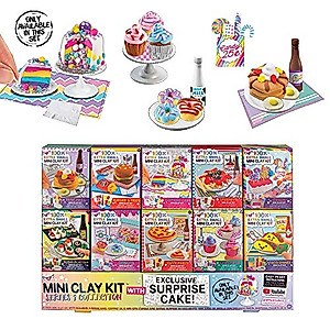 Fashion Angels Extra Small Mini Clay Kits (12317) - Air Dry Modeling Clay for Kids, Mini Food Kits Set (Set of 10 Kits), Mini Clay 10 Kit Set