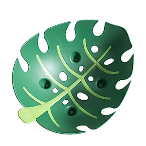 NUOBESTY Palm Leaves Plastic Snack Tray Summer Serving Platter Tropical Party Candy Fruit Plate Tea Coffee Food Dish for Jingle Beach Luau Hawaii Party Supplies Favors