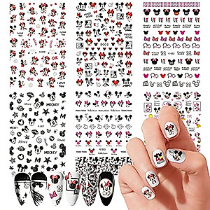 Cute Nail Stickers Cartoon Nail Art Decals 3D Self Adhesive Cute Anime Nail Sticker Nail Decoration for Girls Kids Women Manicure Tips Decoration Supplies (6 Sheets)