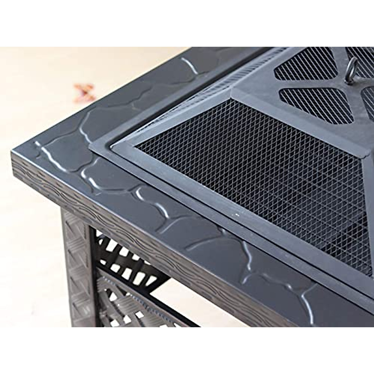 LEAYAN Garden Fire Pit Grill Bowl Grill Barbecue Rack Fire Pits Outdoor Terrace Burning Fire Pit Bowl Barbecue Table, Terrace Patio Lawn Backyard Barbecue Party Bonfire Outdoor Fireplace, 66cm