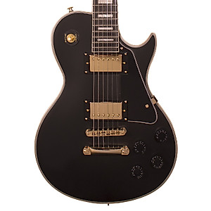 Sawtooth Heritage Series Maple Top Electric Guitar, Satin Black