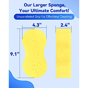 Temede Car Wash Sponge, Car Cleaning Large Sponges, All Purpose Sponges for Cleaning, Easy Grip Thick Foam Scrubber, Giant Bone Sponge for Kitchen, Bathroom, Household Clean