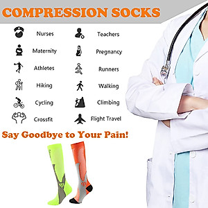 Wetopkim Compression Socks for Women & Men (2 Pairs) 20-30 mmHg Best for Athletic, Running,Flight Travel,Cycling(L/XL)