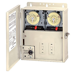 Intermatic PF1202T Control System with Freeze Protection and Power Center with Two T104M Mechanisms, Beige