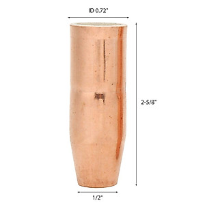2pcs MIG Welding Gun Nozzle 169724 1/2inch,Copper MIG Welding Contact Tips Welding Gun Accessory for Miller M-25/M-40 Hobart MIG Gun