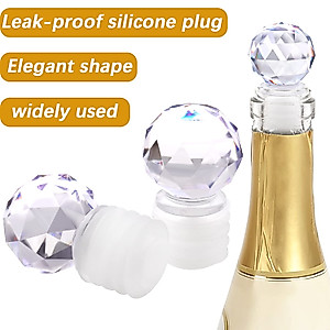 10Pcs Unique Bottle Stopper Decorative Wine Stoppers With Glass Ball Mini Glass Bottle Stopper Acrylic Clear With Airtight Silicone For Wine,Beverages,Soda,Champagne,Liquors,Oils