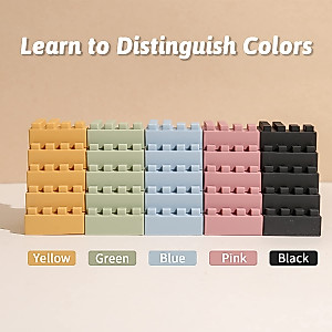 bopoobo Stacking Toys Soft Building Blocks, Silicone Montessori Educational Toy Toddler Sensory Learning, Baby Bath Toys, Girls Boy Gifts for Kids Age 1 2 3 Years Old