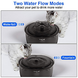 BloomBloomme 0.9gal/115oz/3.4L Cat Water Fountain Ultra Quiet Auto Water Dispenser for Cats Running Waterer Bowl Pet Water Fountain for Dogs Inside Cat Drinking Fountain Waterfall with 3Filters(Black)