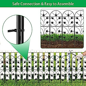 Sunexinlo 3Ft Tall Garden Fence, 15-Pack High Garden Fencing Decorative No dig Animal Barrier Metal Border Fence Panel for Yard, 15 Feet