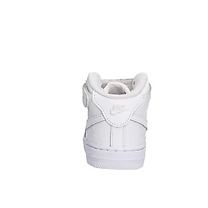 Nike Toddlers Force 1 Mid (TD) White/White/White Basketball Shoe 10 Infants US