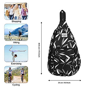 HAWEE Rope Sling Bag for Women Men Casual Cross Body Daypack Backpack Adjustable Strap with Side Pocket Anti-theft for Travel/Sport, Willow