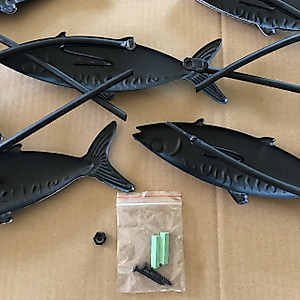 SUN RDPP Metal Fish Wall Art Decor, Large Coastal Ocean Metal Fish Wall Hangings Decor Wall Sculpture for Living Room Bedroom (A)