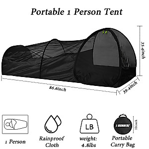 L RUNNZER One Person Tent, Pop Up Ultralight Bivvy Tent for Camping, Backpacking & Trekking with Rainfly
