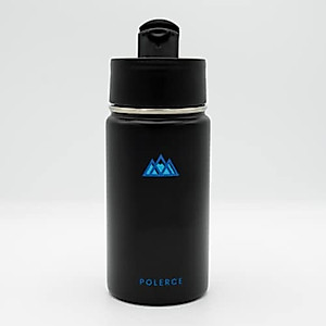 Castellanos Polerce 12 Oz Coffee Stainless Steel Travel Mug - Vacuum Insulated Double Wall Thermally Insulated Wide Mouth Bottle - BPA Free, Rust and Leak Proof (Black)