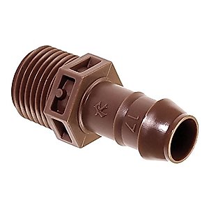 Rain Bird BA-050MPS Drip Irrigation PVC Adapter, Universal Fit for 5/8", 1/2", .700" Drip Tubing, 1/2" (MPT) Male Pipe Thread x 1/2" Barb
