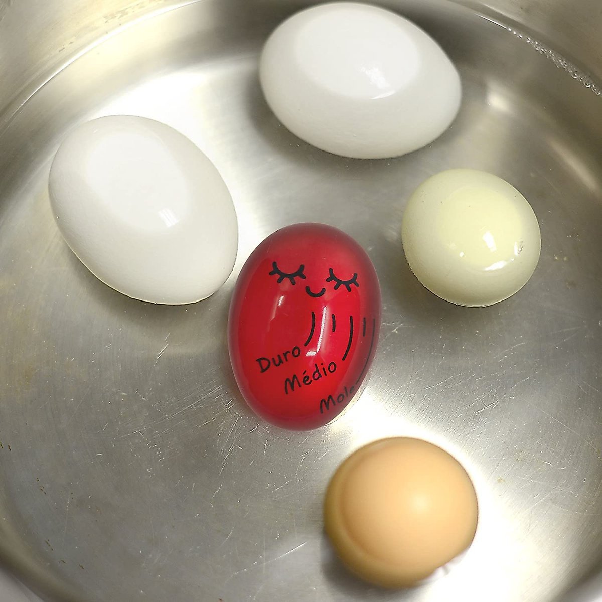 Boiled Egg Timer, Heat Sensitive Hard, Medium, Soft Boiled Color Changing Reusable Safe, Durable (red)
