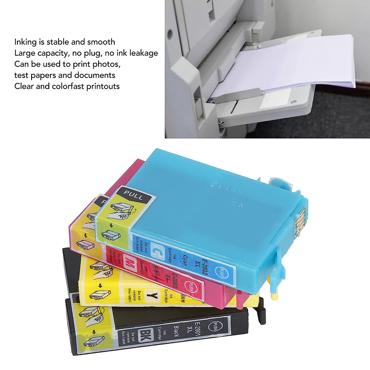 Gonetre Ink Replacement Combo Pack Ink 4 Colors Bk C M Y Abs Housing Fadeless Printing Combo Pack for Xp 200