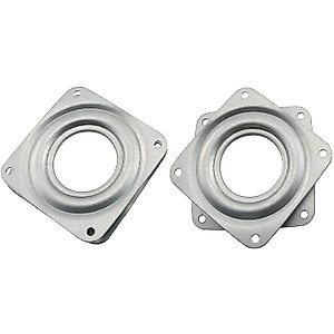 Longdex Lazy Susan Bearing 2PCS 3 Inch Square Lazy Susan Turntable Rotating Bearing Plate for DIY Project Silver
