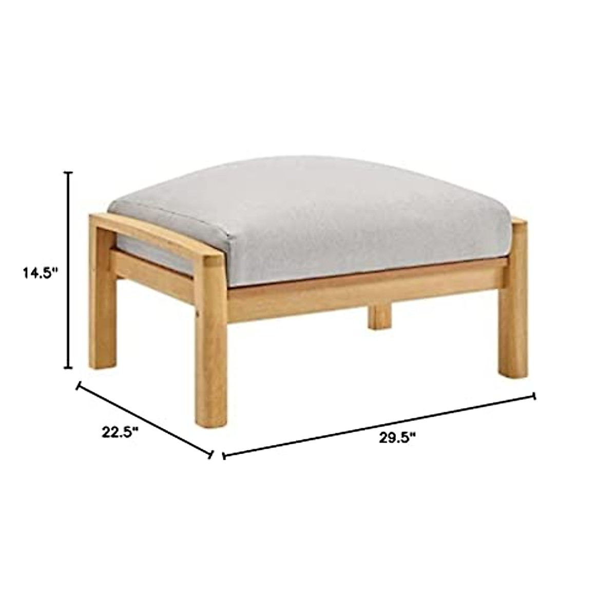 Modway EEI-3701-NAT-LGR Orlean Ottoman, Natural Light Gray