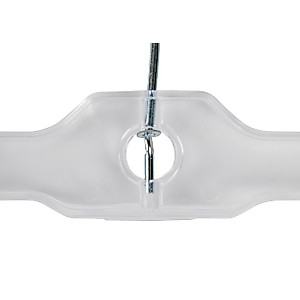 14 inch Clear Plastic Skirt and Pants Hangers - Pack of 20 - Perfect for Lightweight Fabrics Such As Rayon and Linen - Features Anchored Chrome Swivel Hooks, Hangbars, and Padded Metal Clips