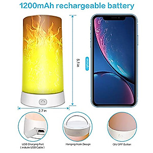 Led Flame Light, Flicking Flame Candles Fire Lanterns Outdoor Hanging Lamps with Remote and 4 Flame Modes for Home Party Garden Christmas Decoration