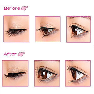 MERVK Stainless Steel Eyelash Curler with Built-in Comb Pinch Pain-Free Suitable for Any Eye Shapes and Sizes, with 5 Silicone Refill Pads (Light Pink)