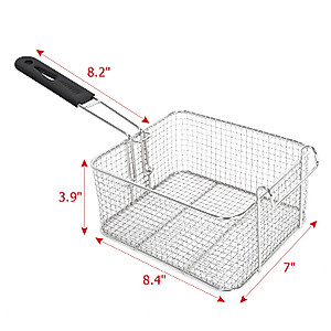 GODECOR 10QT Electric Deep Fryer w/Basket & Lid, Stainless Steel Countertop Oil Fryer with Temperature Control, Commercial Kitchen Frying Machine for French Chicken Fries Donuts 2500W