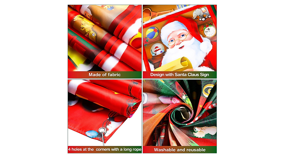 Christmas Backdrop Banner Santa's Toy Shop Holiday Photo Background