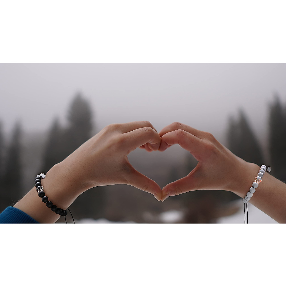 JoycuFF Crown Couples Bracelets Matching Long Distance Relationship Gifts For Boyfriend Bf Gf Men Women Lovers Friends Him Or Her Gifts For Anniversary Birthday Christmas Valentines Day Men Bracelet