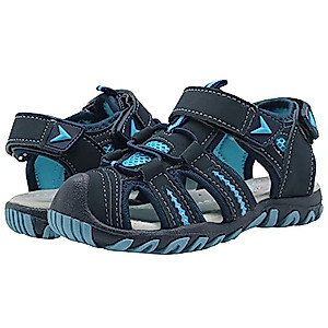 Apakowa Kid's Boy's Soft Sole Close Toe Sport Beach Sandals (Toddler/Little Kid) (Color : Blue, Size : 6 M US Toddler)