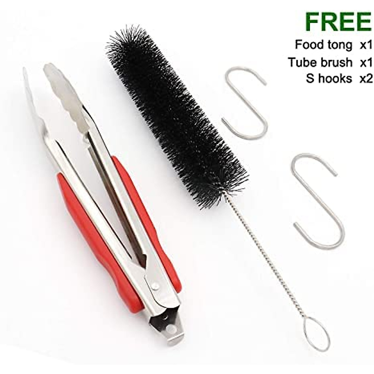 12" Pellet Smoker Tube for pellet Grill 2 Pack Cold Smoker Generator for BBQ Stainless Steel Wood Pellet Tube Smoker Fit Electric Gas Charcoal Grill, Provides Food tong and Brush and Hook