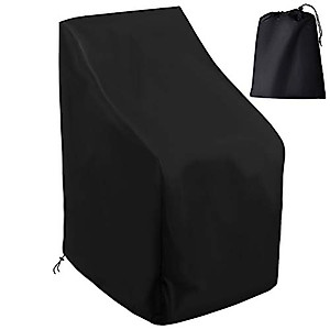 Outdoor Chair Covers, Black Patio Chair Cover, Waterproof Patio Chair Covers for Outdoor Furniture All Weather Protection (25" L x 25" W x 47” H, 1 Pack)