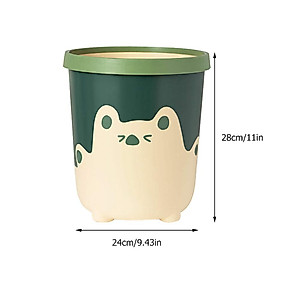 Hemoton 1pc Cartoon Trash Can Plastic Trash Can with Lid Plastic Garbage Bin Plastic Trash Container Kitchen Trash Bin Bathroom Plastic Garbage Can Plastic Pp Small Trash Can Office Mini