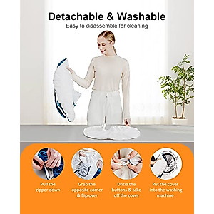 Weighted Heating Pad for Neck and Shoulders Pain Relief, Haimmy 3lb Electric Heated Neck Wrap, Fast-Heating with 6 Heat Settings, 11 Auto-Off Timers with Countdown Display, Removable Cover - 16"x20"