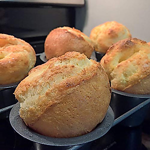 Fox Run Pop-Over Pan, 6 Cup, Grey