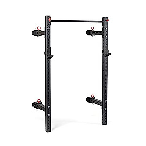 Titan Fitness X-3 Series 80-inch Wall Mounted Folding Power Rack, Space Savings Rack, Folds up to 5-inches from the Wall
