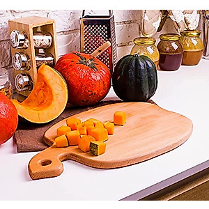 10x15” Fruit Apple Shaped Cutting Board Hardwood Platter Chopping with Handles - Solid Wood Beechwood Cutting Board Apple Shaped Cheese Serving Platter Hang Cut Wooden Charcuterie Bread Boards Large
