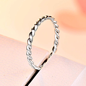 AVECON Women's Stackable Celtic Kont Wedding Ring, 925 Sterling Silver Inifinity Promise Ring for Her size 10