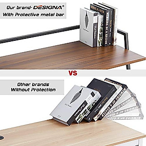 DESIGNA Small Folding Computer Desk, Small Desks for Small Spaces, 41 inch Small Folding Desk for Student Portable Computer Desk, Folding Office Desk with Protective Railing, Folding Desk