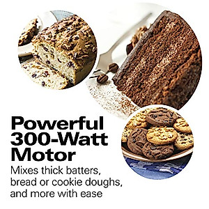 Hamilton Beach 6 Speed Electric Stand Mixer with Stainless Steel 3.5 Quart Bowl, Planetary Mixing, Tilt-Up Head (63325), 300 Watt Motor, Black