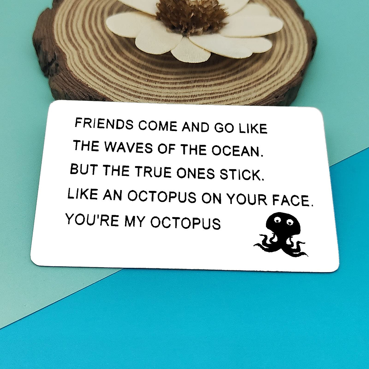 Dabihu Friendship Metal Wallet Card, Stainless Steel, 2.16 in x 3.39 in, Silver, Mother's Day