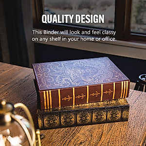 Bellagio-Italia Imperial & Persian Book Box Combo - CD/DVD Storage Binder Set - 128 Capacity Storage Organizer for DVDs, CDs, Blu Rays, & Video Games - Acid-Free Binder Organizer Sheets