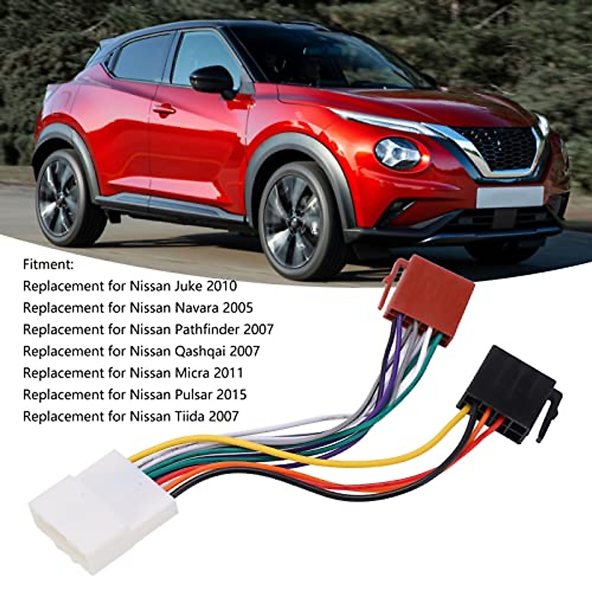 Vehicle Radio Wire, Car Radio Wiring Harness Stereo Adapter ISO Cable Plug Replacement for Nissan Juke