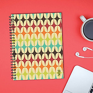 Willow Creek Press Rad Retro 2024 Softcover Spiral-Bound Weekly Planner (6.5" x 8.5")