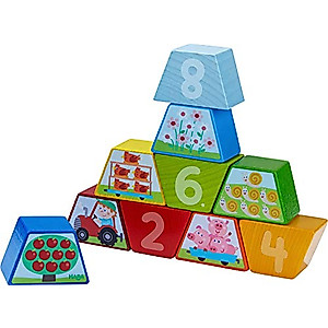 HABA Numbers Farm Counting and Stacking Wooden Blocks (Made in Germany)
