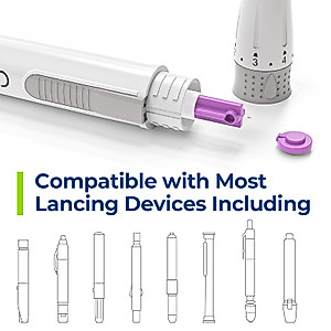 AUVON Blood Lancets, 30 Gauge 300 Twist Top Lancets with Less Pain Design Fit Most Standard Lancing Devices for Blood Sugar Kit and Glucose Meter - Purple