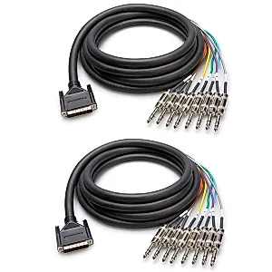 Hosa Technology 2x 6.56'/2m Male DB-25 to 8x Stereo Male 1/4" Phone Balanced Snake Cable