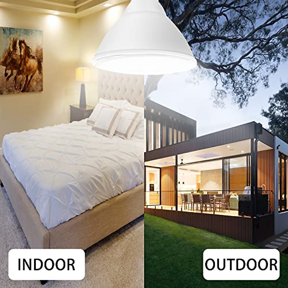 LOXYEE PAR38 LED Outdoor Flood Light Bulbs 2 Pack，20W(200W Equivalent) E26 Base Flood Light Bulbs,5000K Daylight 1800 Lumens LED Flood Light for Outdoor Garden,Garage,Yards,Non-Dimmable