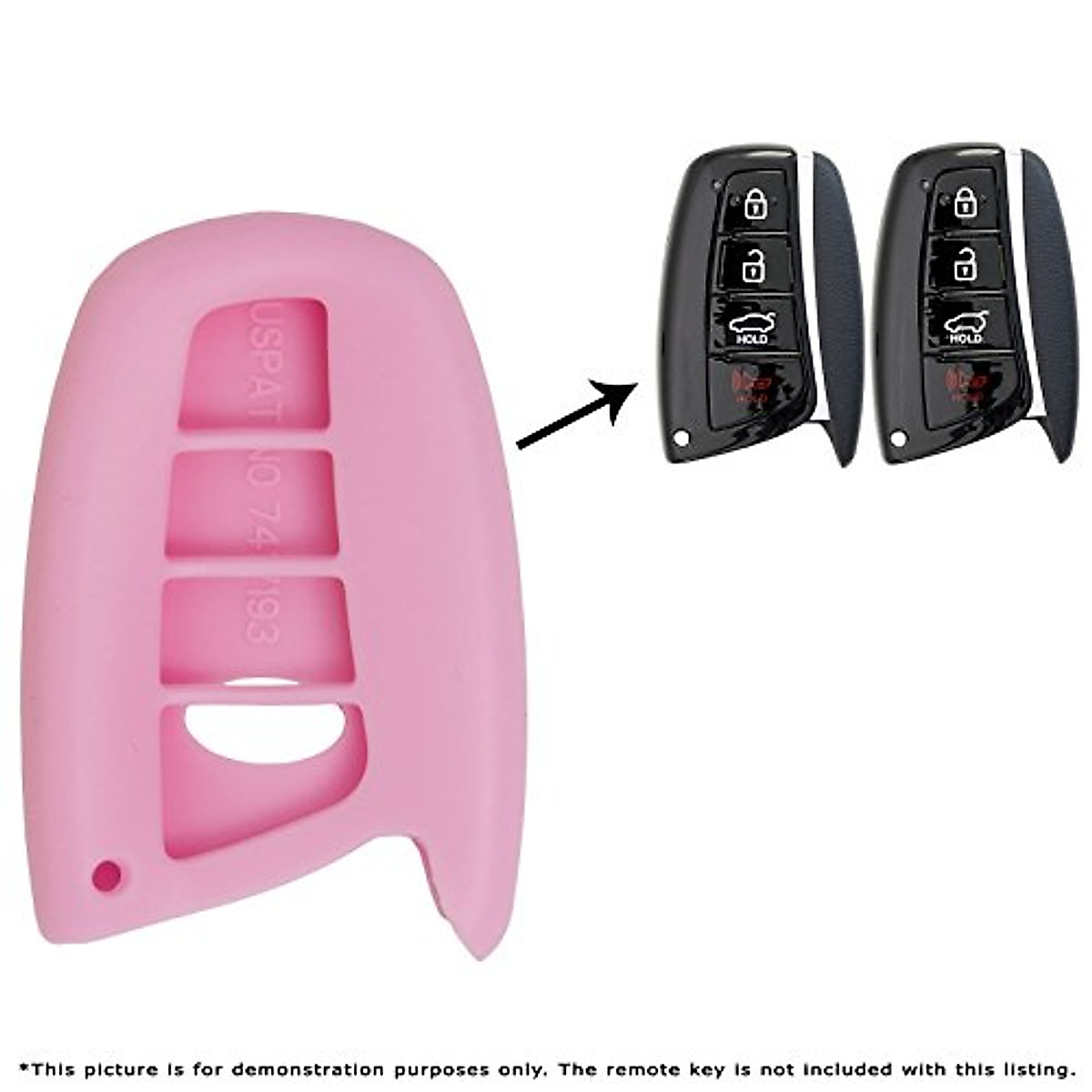 Keyless2Go Replacement for New Silicone Cover Protective Case for Select Proximity Smart Keys SY5DMFNA04 - Pink