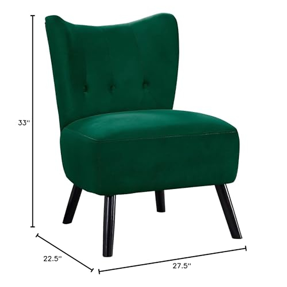 Gray Accent Chair, Living Room Chairs Trendy Armless Solid Wood Comfy Modern Home Furniture 27.50" L X 22.50" W 33" H